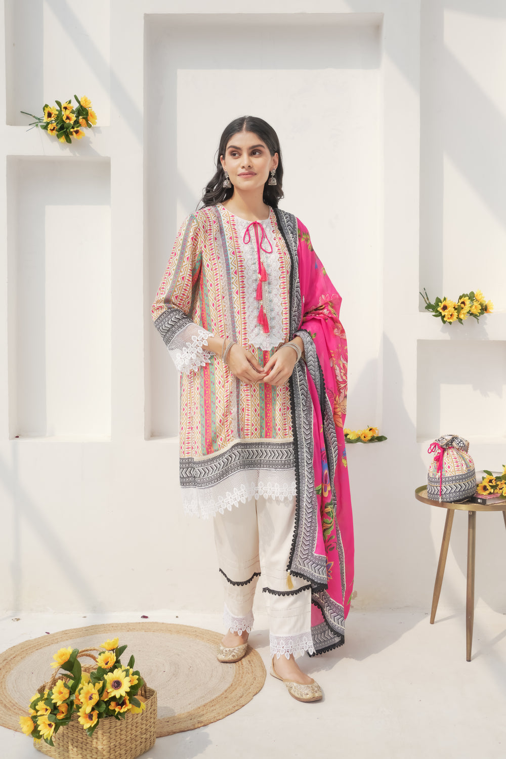Kesar Kali Printed Cotton Suit Set – GKX Sitara