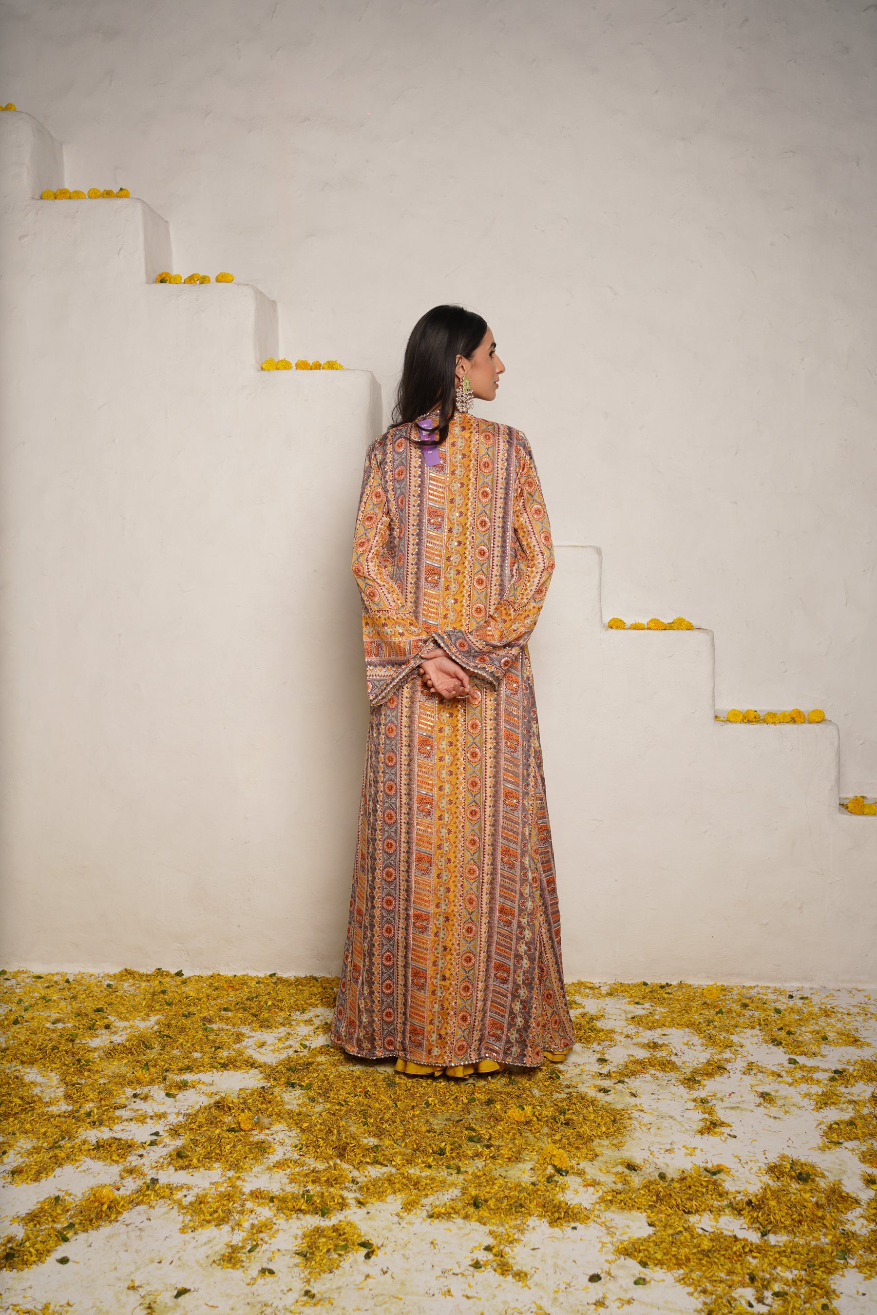 Marigold Fire Crop top & Sharara Set – GKX Sitara