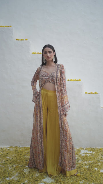 Marigold Fire Crop top & Sharara Set – GKX Sitara